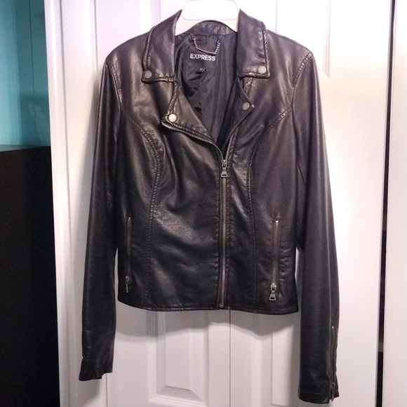 Express | Jackets & Coats | Express Womens Faux Black Leather ...